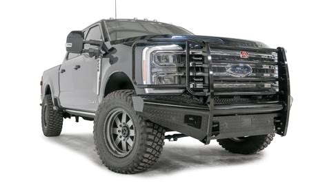 Fab Fours Fs23 S5960 1 Ford F250f350 Super Duty 2023 2024 Black Steel Front Bumper Full Guard
