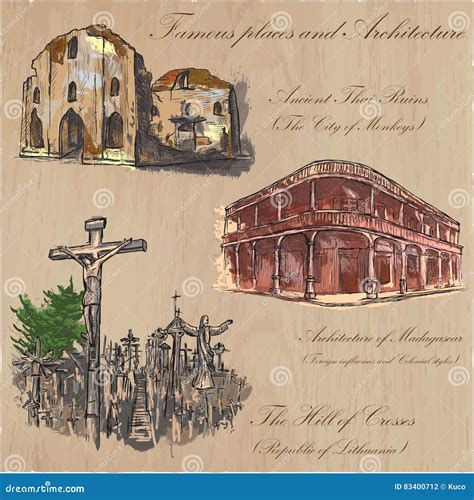 Architecture An Hand Drawn Vector Pack Stock Vector Illustration Of