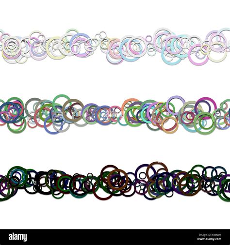 Abstract Circle Pattern Text Divider Line Design Set From Colored Rings