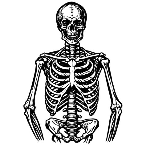 Premium Vector Detailed Black And White Human Skeleton