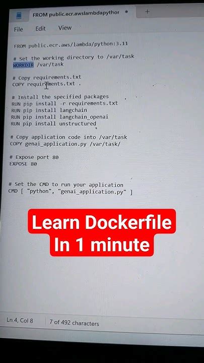 Learn Creating Dockerfile In One Minute Shorts Viral Docker