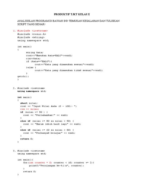 Soal Progdas Tjkt Kelas X Pdf