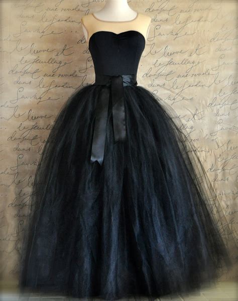 Items Similar To Black Full Length Sewn Lined Tulle Skirt Weddings And Formal Wear For Women