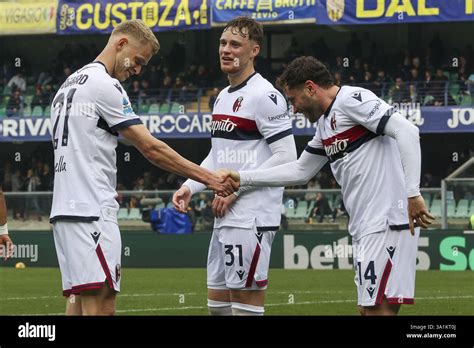 Jens Odgaard Of Bologna Fc Celebrates After Scoring Goal During Hellas Verona Fc Vs Bologna Bfc
