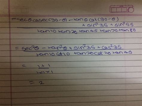 Evaluate Sec Theta Cosec Theta Tan Theta Cot Theta Sin Sin