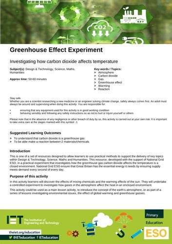 Greenhouse Effect Experiment Teaching Resources