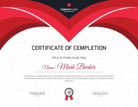 Premium Vector Certificate Template