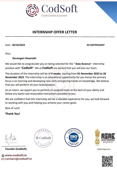 dasarathi devangam on linkedin codsoft codsoft codsoftinternship
