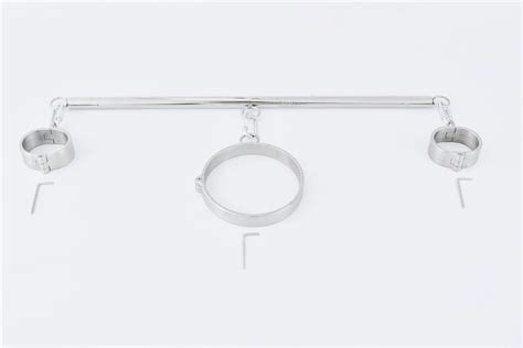 New Screw Lock Stainless Steel Detachable Bondage Yoke Pillory Handcuffs Wrist Cuffs Neck Ring