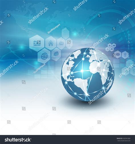 Futuristic World Network Communication Technology Concept Stock Vector Royalty Free 282941060