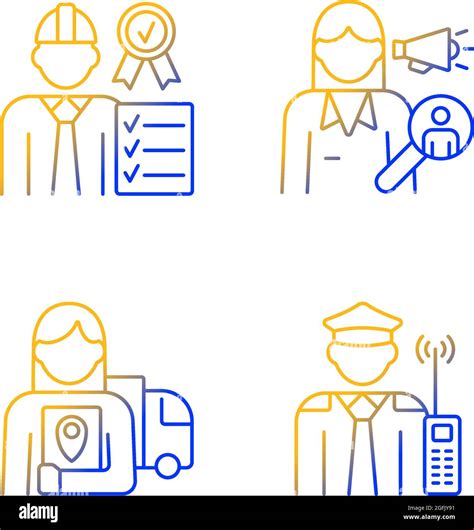 Staff Of Company Gradient Linear Vector Icons Set Stock Vector Image And Art Alamy