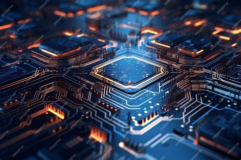 Premium Photo Computer Circuitry Pattern In Technological Tones