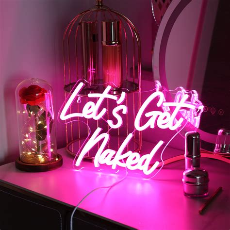 Let S Get Naked Neon Sign USB Powered For Bathroom Decor Get Naked Neon Light Dimmable For Man