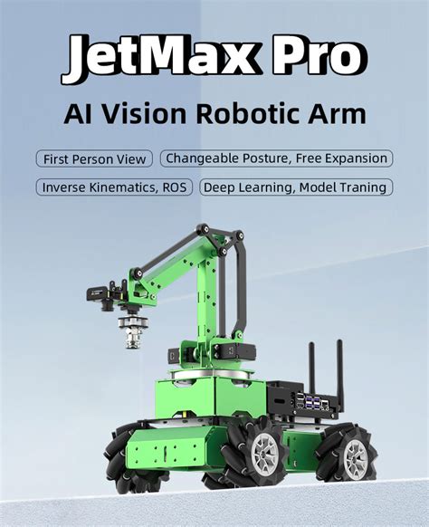 Hiwonder Jetmax Pro Jetson Nano Robot Arm With Mecanum Wheel Chassis