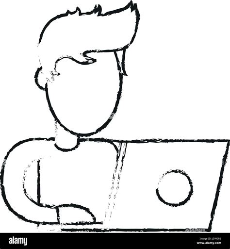 Typing Computer Keyboard Laptop Blurred Stock Vector Images Alamy