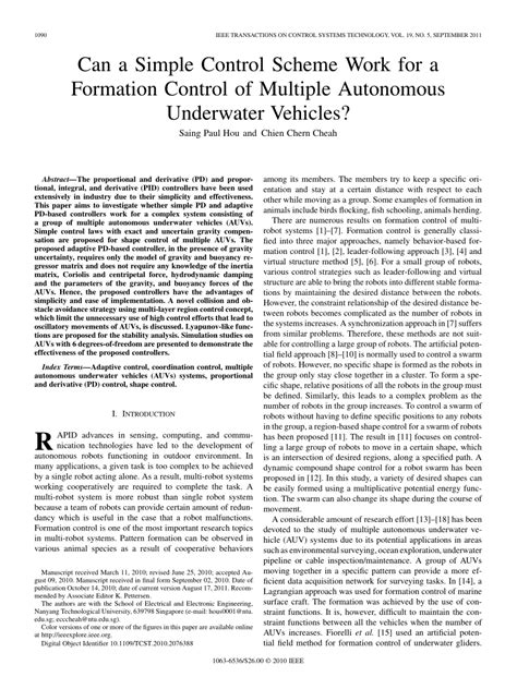 Pdf Can A Simple Control Scheme Work For A Formation Control Of Multiple Autonomous Underwater