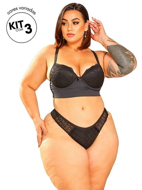 Kit Conjunto De Lingerie Fio Duplo Plus Size Confort Belíssima Moda Íntima