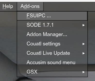 FSUIPC Not Shown On The Add Ons In PV D V FSUIPC Support Pete Dowson Modules The