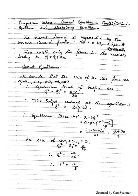 Solution Comparison Between Cournot Equilibriumcartel Equilibrium And Stackelberg Equilibrium