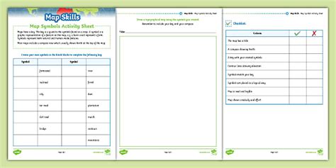 Gr 9 Map Skills Map Symbols Activity Sheet Teacher Made
