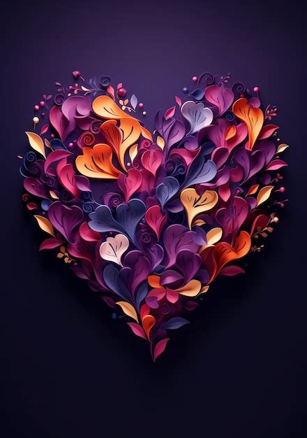 Beautiful Heart Shaped Decoupage Ai Generated Image