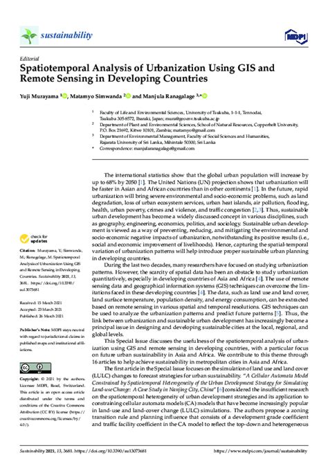 Pdf Spatiotemporal Analysis Of Urbanization Using Gis And Remote