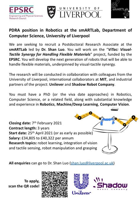 Shan Luo On Linkedin Robotics Robots Innovation Ai University Machinelearning Jobboard