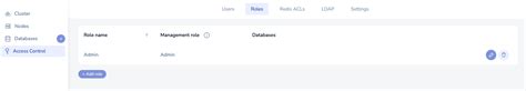 create roles with database access only docs