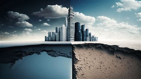 Architectural Perspective Effect Sky Powerpoint Background For Free