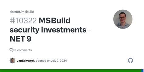 Msbuild Security Investments Net 9 · Issue 10322 · Dotnetmsbuild