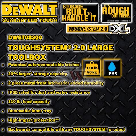 Dewalt Toughsystem 2 0 Large Tool Box Tough System 2 0 Tool Box Dwst08300 Dwst 08300 Shopee