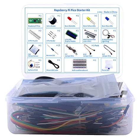 GeeekPi Raspberry Pi Pico Basic Starter Kit With Raspberry Pi Pico Breadboard I2C 1602 LCD