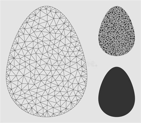 Egg Vector Mesh 2d Model And Triangle Mosaic Icon Stock Vector Illustration Of Easter Chicken