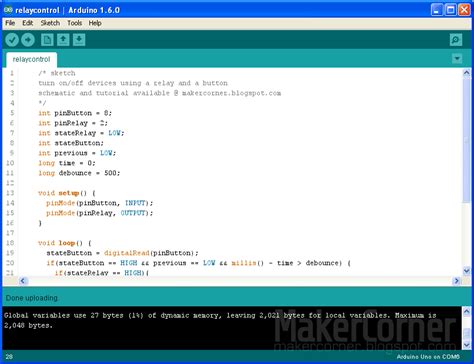 Maker Corner Controlling Relays With The Arduino