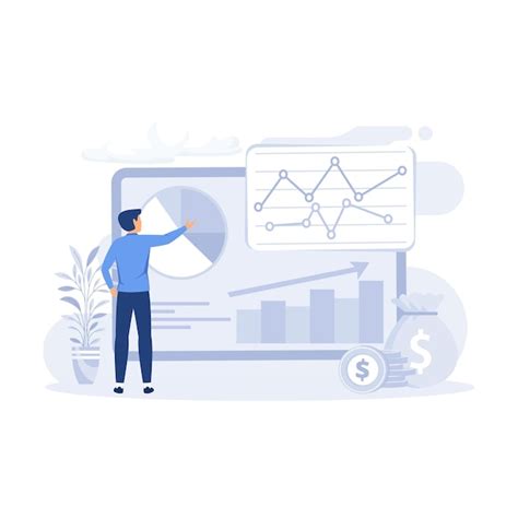 Premium Vector People Analyzing Financial Graphs Charts Diagrams And