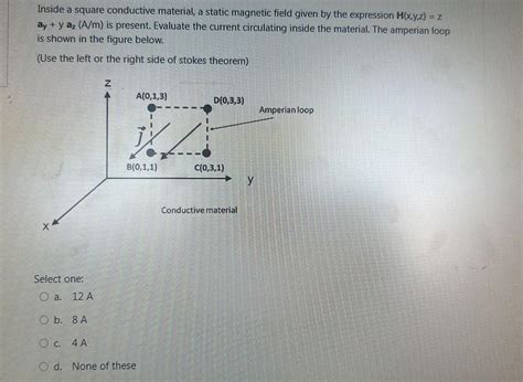 Solved Inside A Square Conductive Material A Static
