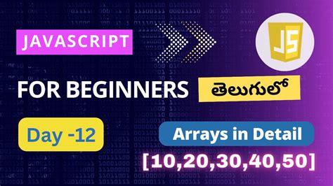 Arrays In Javascript Javascript Arrays Arrays In Javascript Telugu