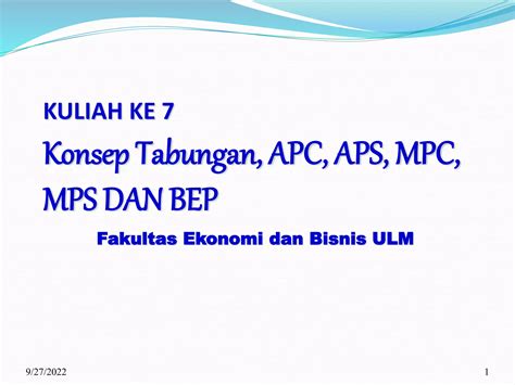 7 Konsep Tabungan Apc Aps Mpc Mps Dan Bep Ppt