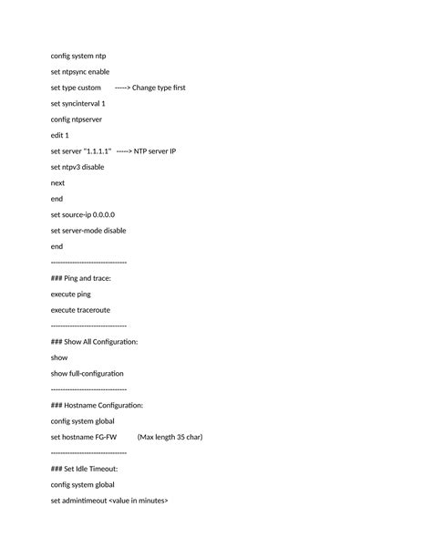 fortigate cli most used configuration docx operating systems computer software and applications