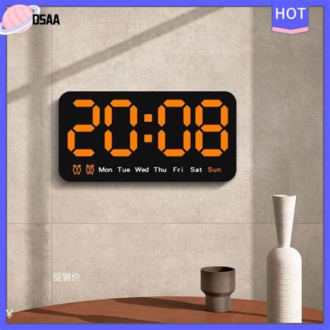 Dsaa Multi Functional Electronic Wall Clock Temperature Date Wall
