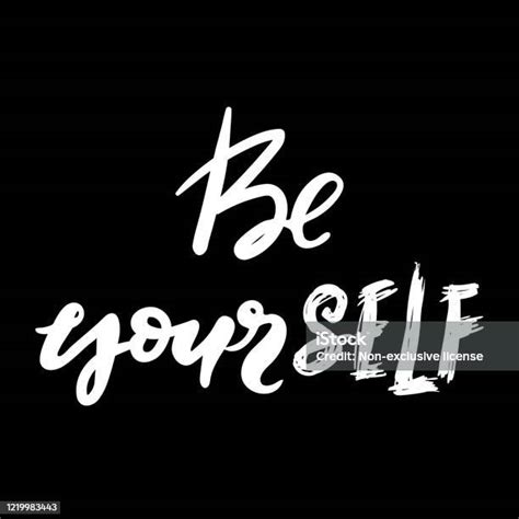 자신 검은 손으로 그리기 문자 에 흰색 비문 텍스트 동기 부여 및 영감 긍정적 인 따옴표 서예 벡터 그림 개성 개념에 대한 스톡 벡터 아트 및 기타 이미지 Istock