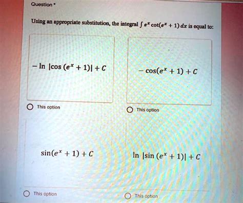 Solved Using An Appropriate Substitution The Integral âˆ« Cot X 1
