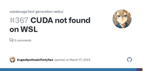 cuda not found on wsl · issue 367 · oobabooga text generation webui