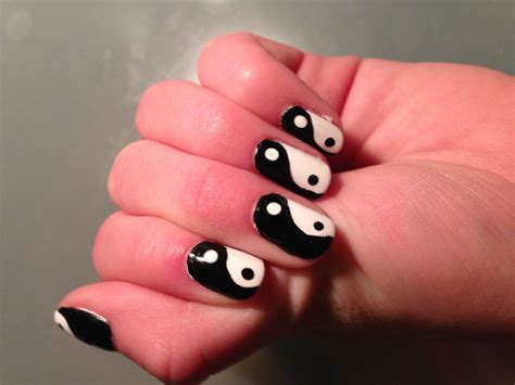 Ying Yang Nail Art Crazy Nail Art Crazy Nails Dope Nails Ying Yang