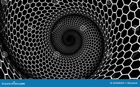 Dark Spiral In Hexagonal Shaped Texture For Background Or Wallpaper