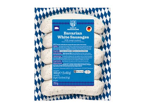 Taste Of Deutschland Bavarian White Sausages With Sweet Mustard Lidl Great Britain