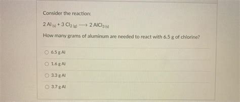 Solved Consider The Following Reaction Cl2 G 3 F2 G 2