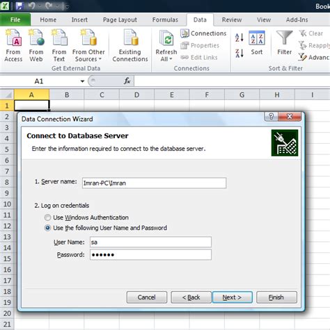 Sql Server Connectivity With Excel Sql Server Portal