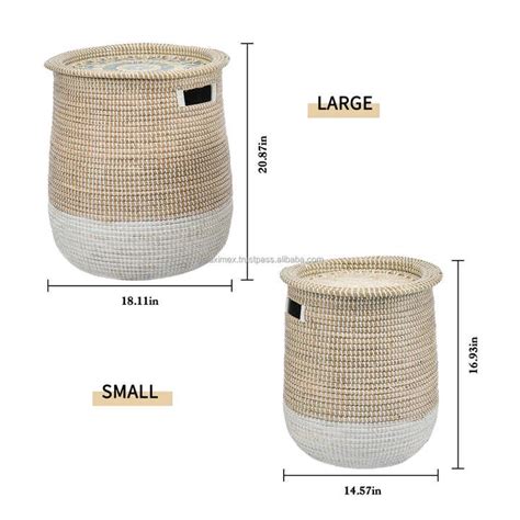 Factory Direct Seagrass Storage Baskets Handcrafted Wood Pe Woven