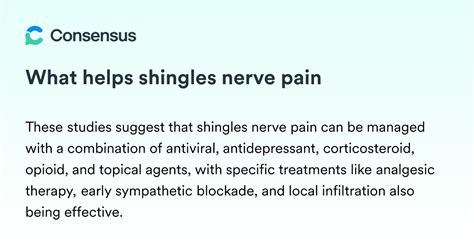 What Helps Shingles Nerve Pain Consensus Academic Search Engine